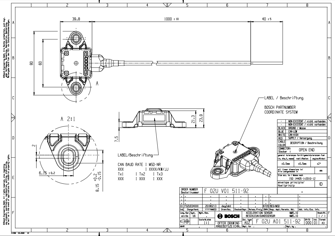 Bosch Motorsport MM5.10 Acceleration Sensor - Creative Motorsport Solutions